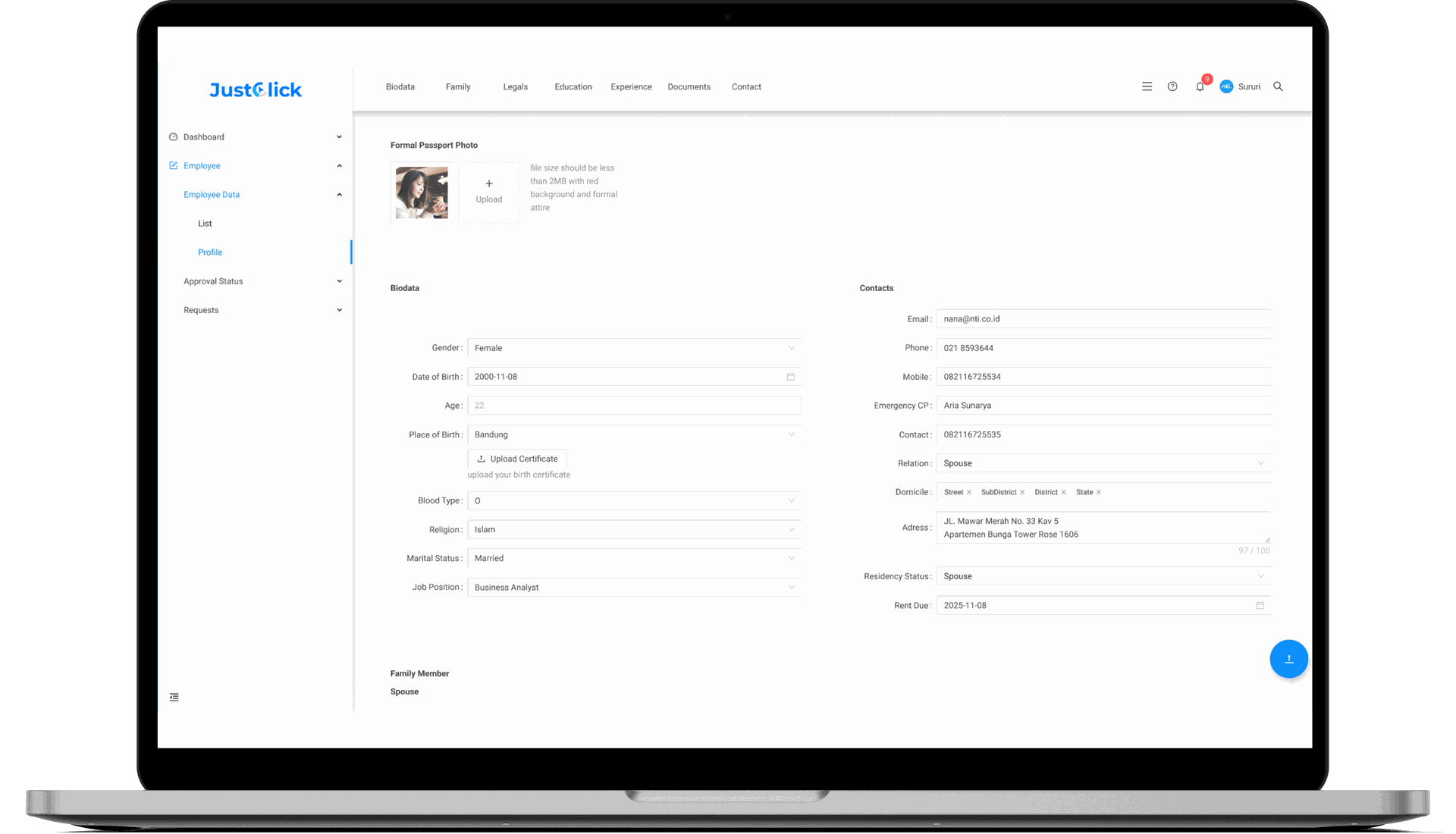 JustClick Human Capital Management System